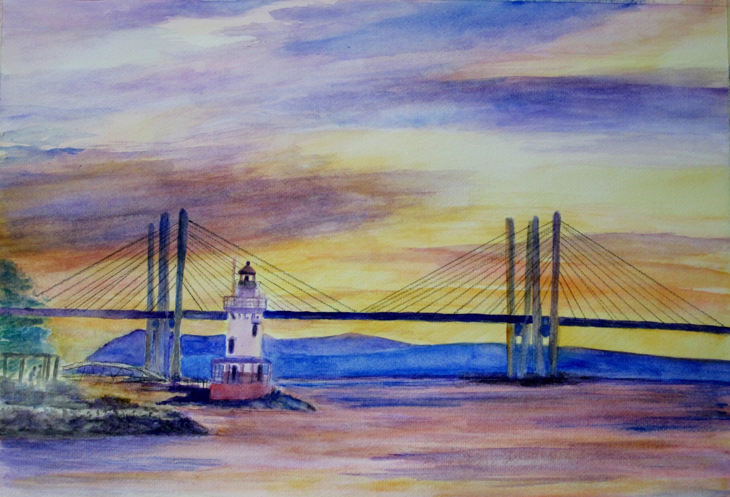 Mario Cuomo Bridge - Lucie Mizutani Watercolor Art