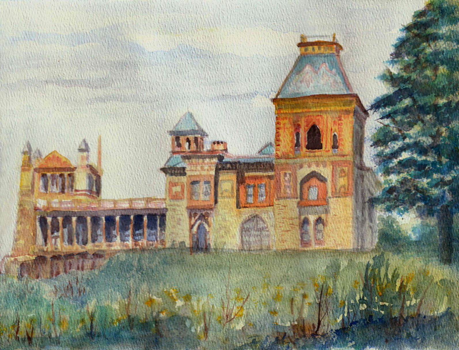 Olana, Frederick Church - Lucie Mizutani Watercolor Art